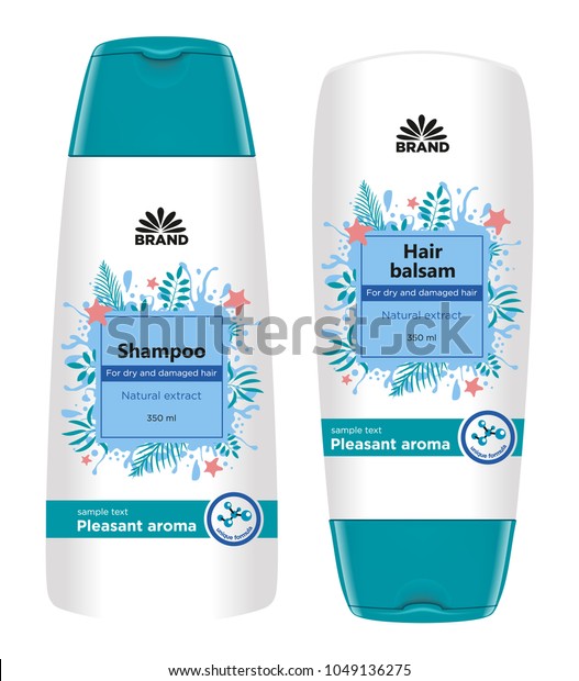 Cosmetic Package Template Design Shampoo Hair Stock Vector (Royalty ...