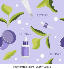 Cosmetic Retinol Seamless Pattern Face Home Stock Vector (Royalty Free ...