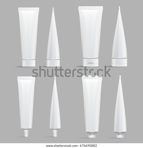 Cosmetic Tube Set. Vector Mock Up. Cosmetic, Cream, Shampoo, Tooth ...