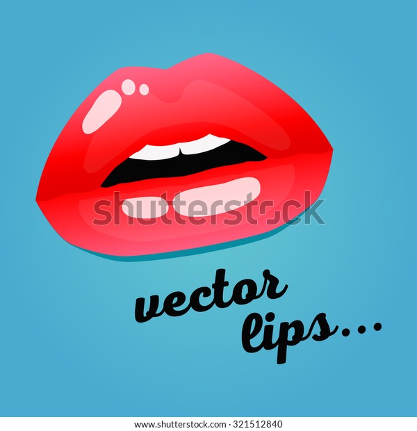 Cosmetics Makeup Closeup Beautiful Lips Woman Stock Vector (Royalty ...