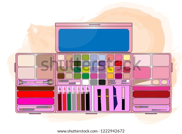 Cosmetics Makeup Suitcase Stock Vector (Royalty Free) 1222942672 ...