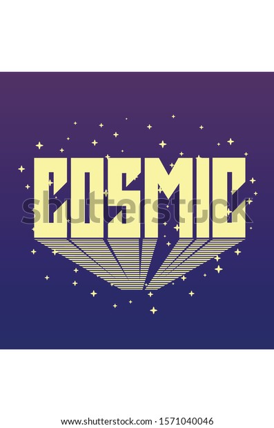 Cosmic Letter Typograpyhy Space Gradient Background Stock Vector ...