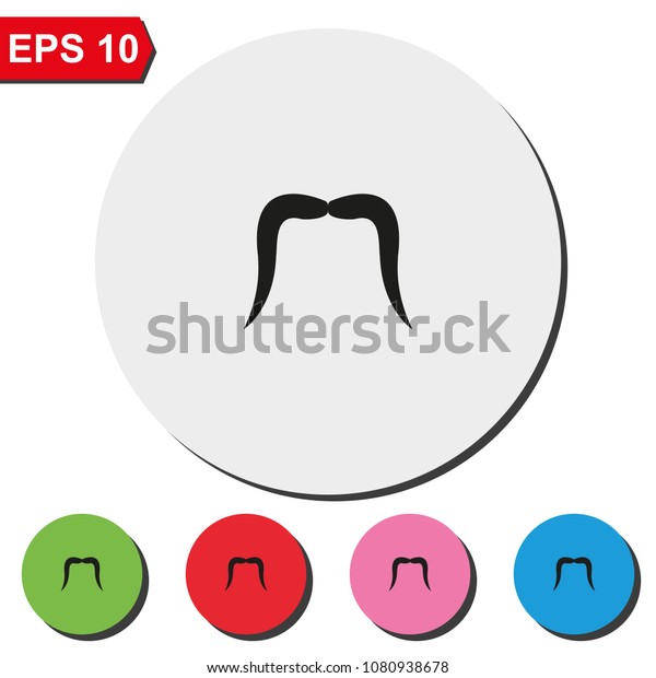 Cossack Mustache Flat Round Colorful Vector Stock Vector (Royalty Free ...