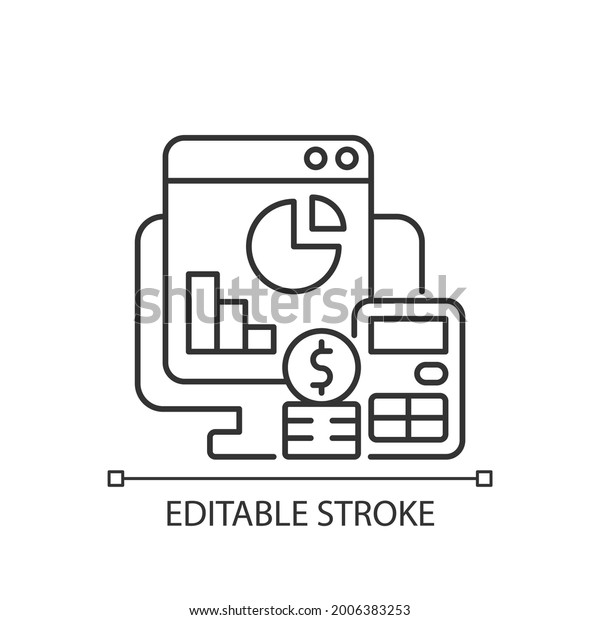 Cost Management Linear Icon Business Finance Stock Vector (Royalty Free ...