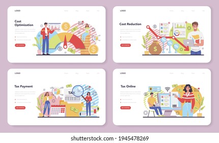 Cost Optimization Web Banner Landing Page Stock Vector (Royalty Free ...