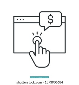 Cost Per Click Icon Vector Illustration Stock Vector (Royalty Free ...