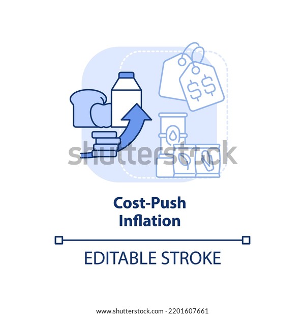 Cost Push Inflation Light Blue Concept Stock Vector (Royalty Free ...