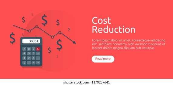 Cost Reduction Concept Calculator Arrow Line Stock Vector (Royalty Free) 1170257641 | Shutterstock