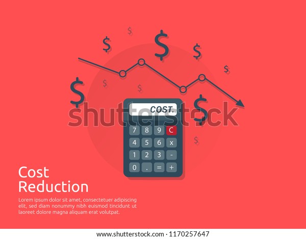 Cost Reduction Concept Calculator Arrow Line Stock Vector (Royalty Free) 1170257647 | Shutterstock