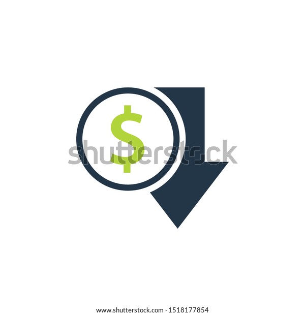 Icono de reducción de costes. Imagen: vector de stock (libre de ...