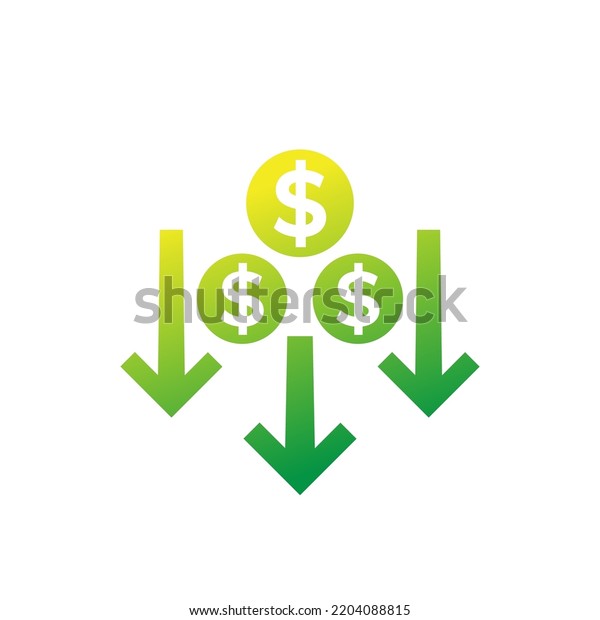 Cost Reduction Icon Dollar Symbol Stock Vector (Royalty Free) 2204088815 | Shutterstock