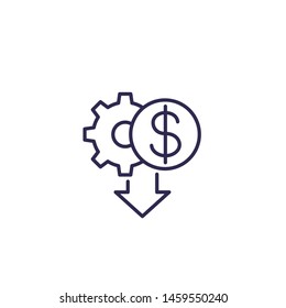 Cost Reduction Icon Line Design Stock Vector (Royalty Free) 1459550240 ...