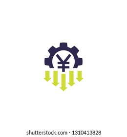 Cost Reduction Icon Yuan Vector Stock Vector (Royalty Free) 1310413828 | Shutterstock