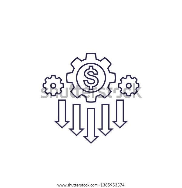 Cost Reduction Strategy Icon Line Stock Vector (Royalty Free ...