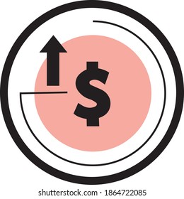 Cost Rising Icon Cost Rising Vector Stock Vector (Royalty Free) 1864722085