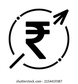 Cost Symbol Rupee Increase Icon Income Stock Vector (Royalty Free) 2154419387 | Shutterstock