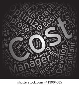 Cost Word Cloud Art Background: vector de stock (libre de regalías ...