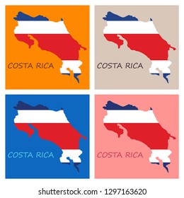 Costa Rica Flag Map Stock Vector (Royalty Free) 1297163620 | Shutterstock