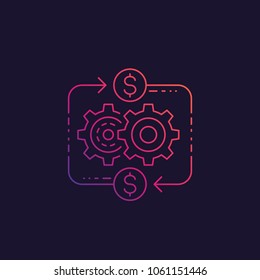 Costs Optimization Production Efficiency Vector Linear Stock Vector ...