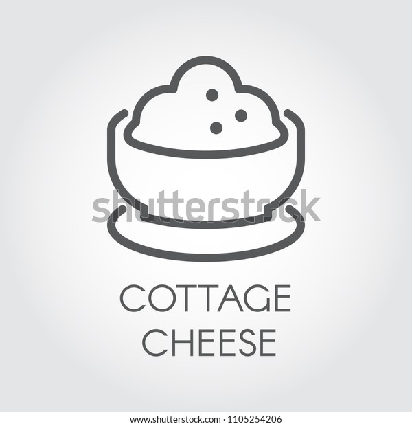 Cottage Cheese Icon Line Design Dairy Stock Vector (Royalty Free ...