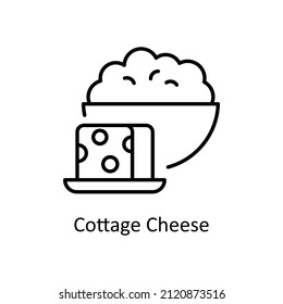 Cottage Cheese Vector Outline Icon Web Stock Vector (Royalty Free ...
