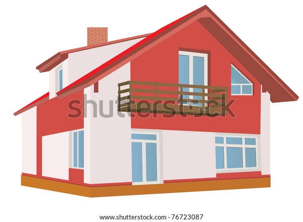 Cottage Detailed Vector Illustration Stock Vector (Royalty Free) 76723087