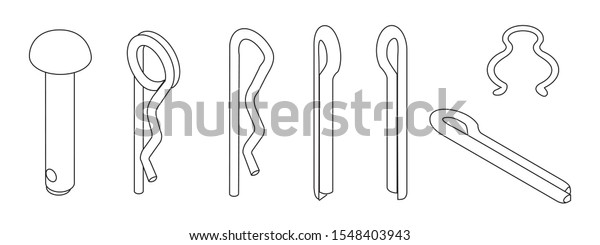 Cotter Pins Clevis Pin Collection Vector Stock Vector (Royalty Free ...