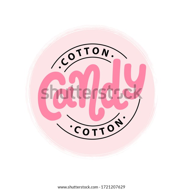 Cotton Candy Logo Text Lettering Sweet Stock Vector (Royalty Free ...