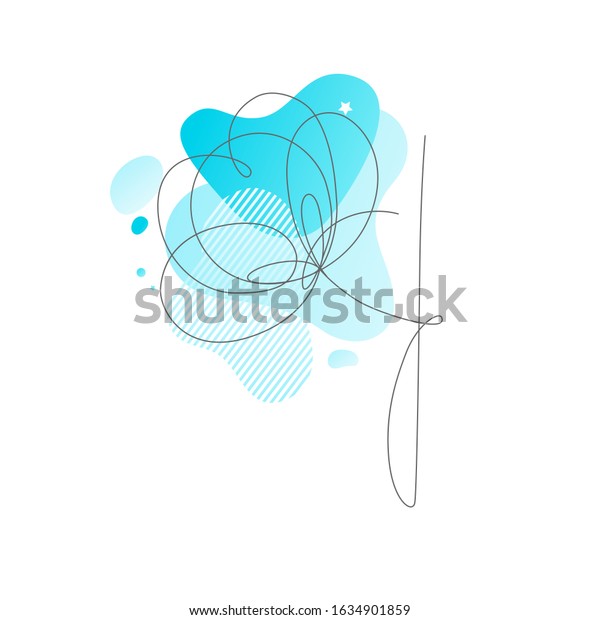 Cotton Continuous Line Drawing Modern Minimalistic 库存矢量图（免版税）1634901859