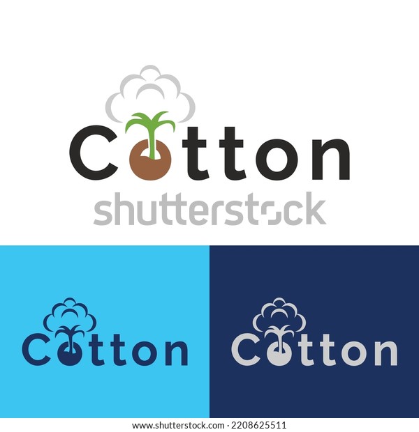 Cotton Logo Design Vector Templet Stock Vector (Royalty Free ...