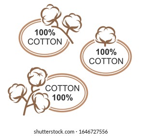 Cotton Set Collection Cotton Icons Vector Stock Vector (Royalty Free ...