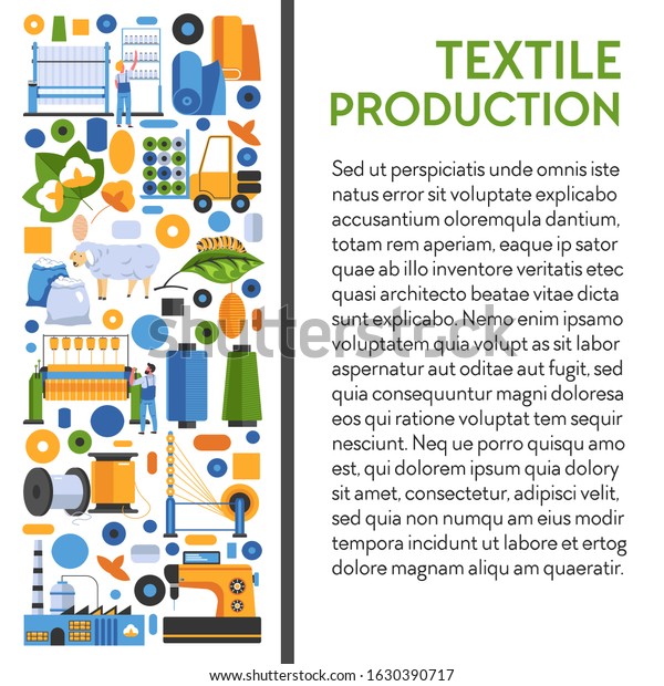 Cotton Wool Silk Textile Production Factory Stock Vector (Royalty Free ...