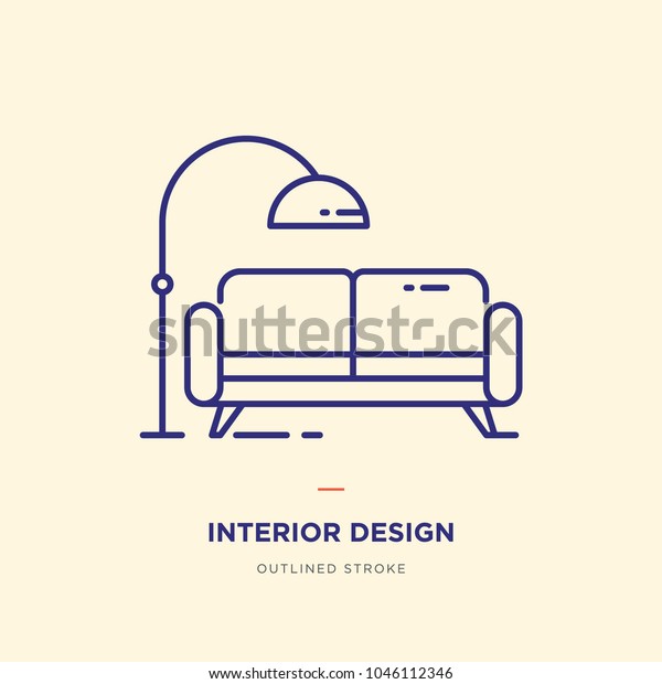 Couch Line Icon Stock Vector (Royalty Free) 1046112346