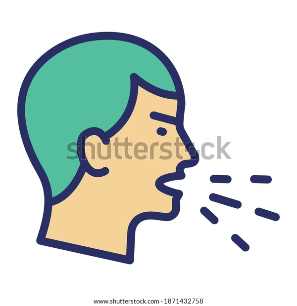 Cough Icon Human Cough Symbol Flu Stock Vector (Royalty Free ...