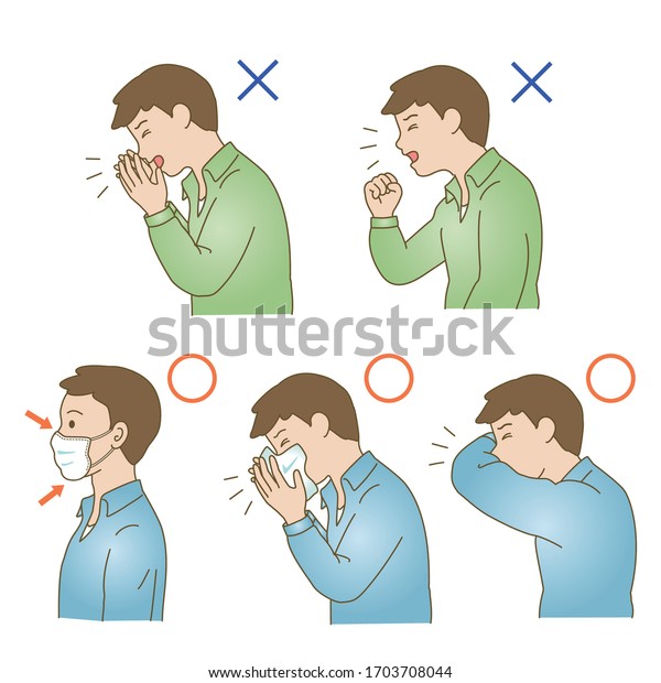 Cough Sneeze Etiquette Vector Illustration: Vector có sẵn (miễn phí bản ...