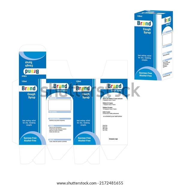 Envase para tos Jarabe de gripe: vector de stock (libre de regalías ...