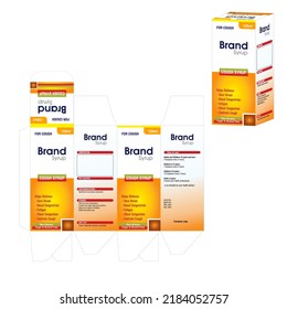 Cough Syrup Packaging Box Template Stock Vector (Royalty Free ...