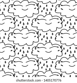 Could Rain Pattern On White Background Stock Vector (Royalty Free ...