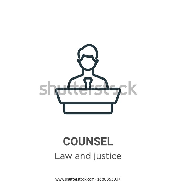 Counsel Outline Vector Icon Thin Line Stock Vector (Royalty Free ...