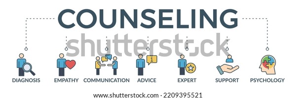 Counseling Banner Web Icon Vector Illustration Stock Vector (Royalty ...
