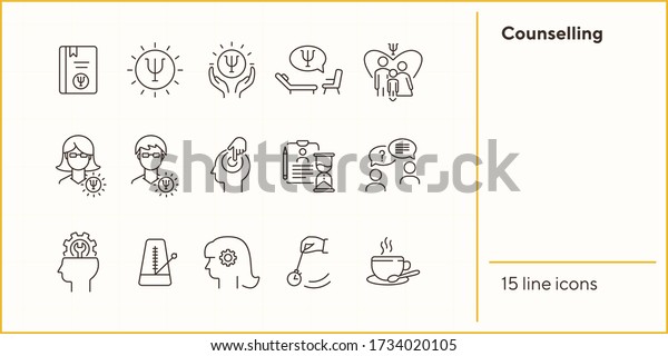 Counselling Line Icon Set Psi Letter Stock Vector (Royalty Free ...