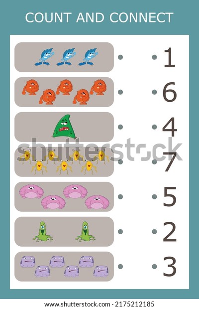 Count Connect Number Monsters Number Stock Vector (Royalty Free ...