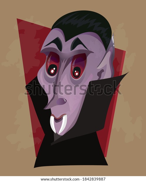 Count Dracula Halloween Vector Illustration Invitation Stock Vector ...