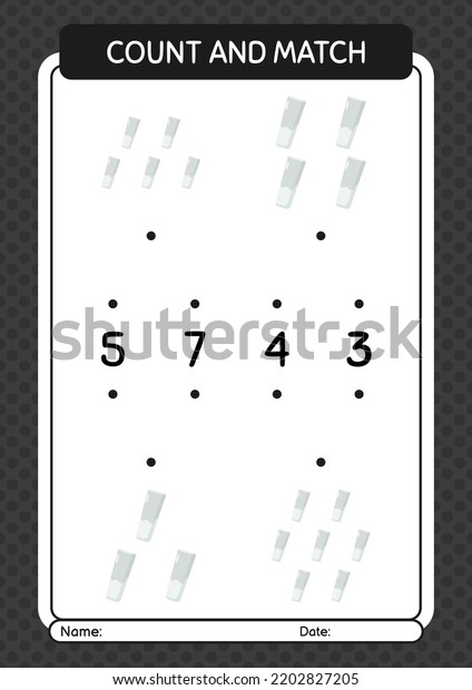Count Match Game Chalk Worksheet Preschool Stock Vector (Royalty Free ...