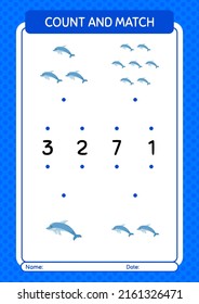 Count Match Game Dolphin Worksheet Preschool Stock Vector (Royalty Free ...