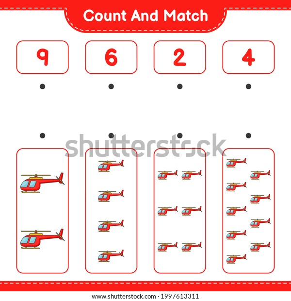 Count Match Count Number Helicopter Match Stock Vector (Royalty Free ...