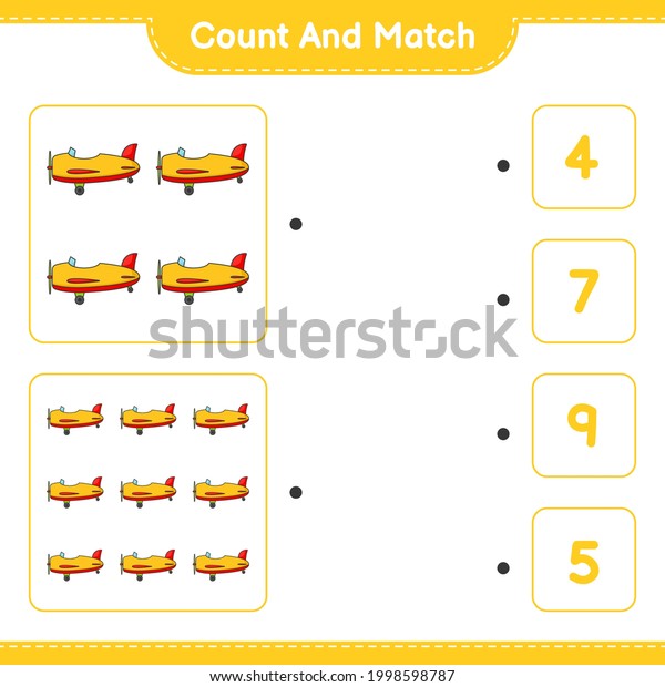 Count Match Count Number Plane Match Stock Vector (Royalty Free ...