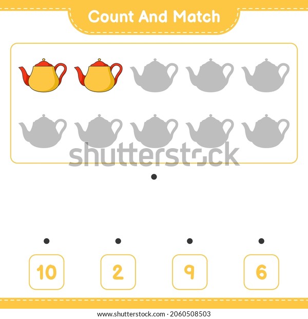 Count Match Count Number Teapot Match Stock Vector (Royalty Free ...