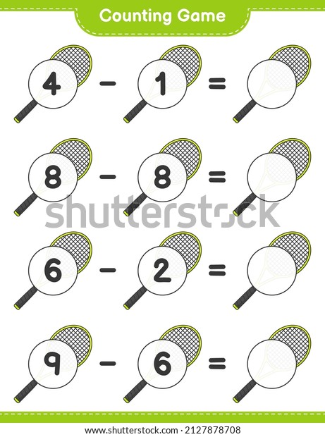 Count Match Count Number Tennis Racket Stock Vector (Royalty Free ...