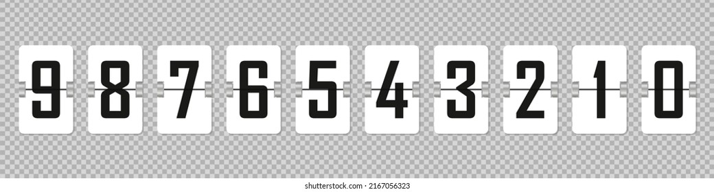 Countdown Mechanical Flipboard Realistic Scoreboard Set Stock Vector ...